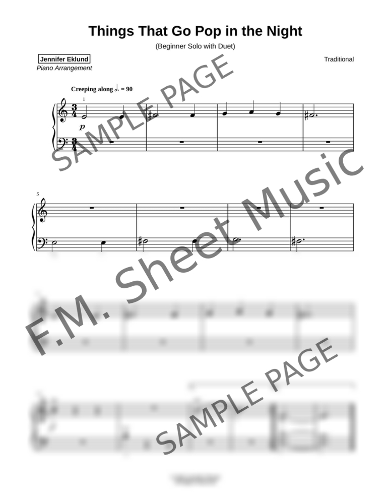 Things That Go Pop in the Night (Beginner Solo with Duet) By Jennifer ...