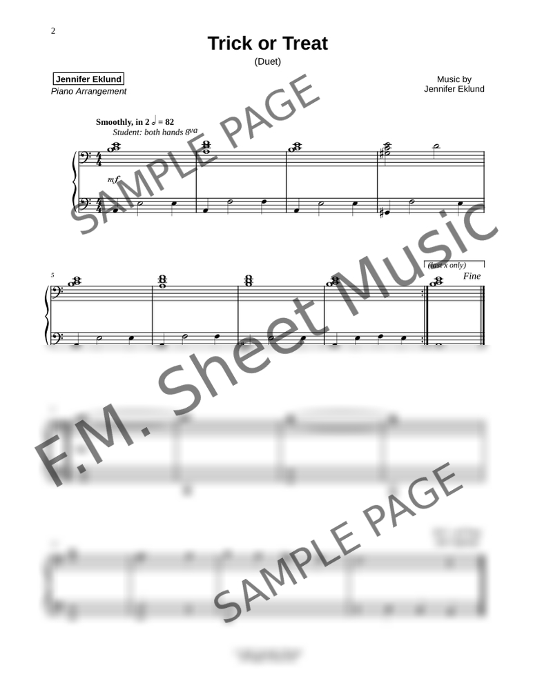 Trick or Treat (Beginner Solo with Duet) By Jennifer Eklund - F.M ...