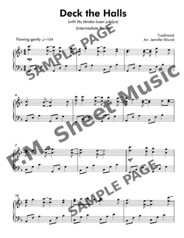 Deck the Halls (Holiday Medley for Intermediates) By - F.M. Sheet Music ...