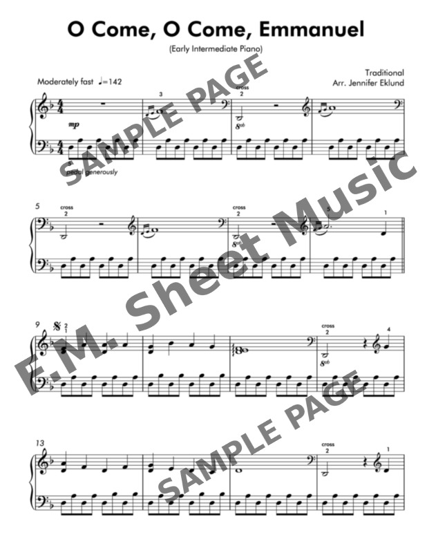 O Come, O Come, Emmanuel (Easy Jazz Piano) By - F.M. Sheet Music - Pop ...