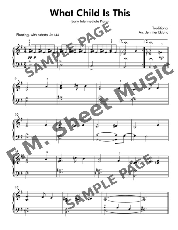 What Child Is This (Easy Jazz Piano) By - F.M. Sheet Music - Pop ...