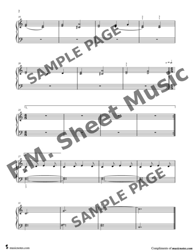 Here We Come A-Caroling (Easy Piano Duet) By - F.M. Sheet Music - Pop ...