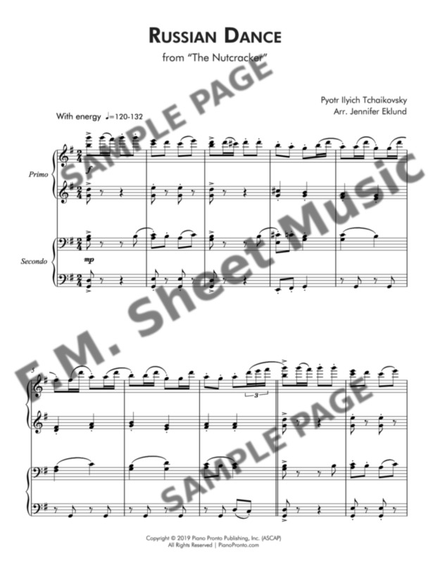 Russian Dance from "The Nutcracker" (Intermediate Piano Duet) By - F.M ...