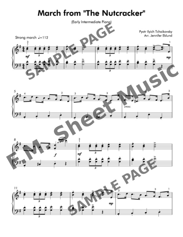 March from "The Nutcracker" (Early Intermediate Piano) By - F.M. Sheet ...