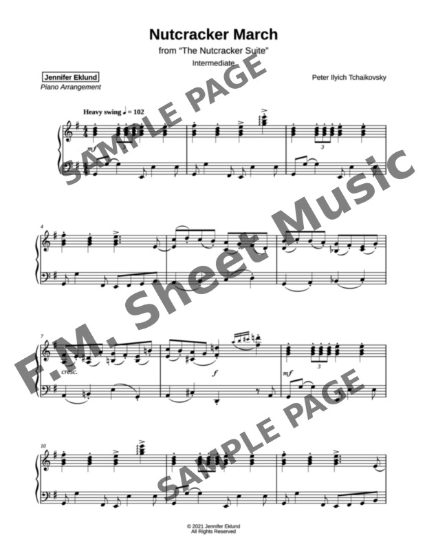 Nutcracker March (Intermediate Piano) By - F.M. Sheet Music - Pop ...