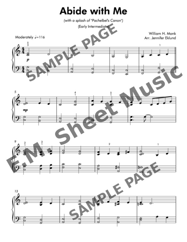 Abide with Me (Early Intermediate Piano) By - F.M. Sheet Music - Pop ...