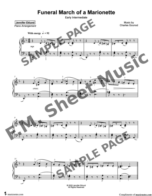 Funeral March of a Marionette (Early Intermediate Piano) By - F.M ...