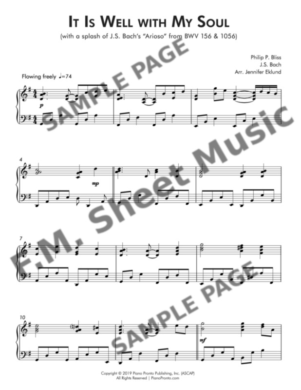It Is Well with My Soul (Late Intermediate Piano) By - F.M. Sheet Music ...