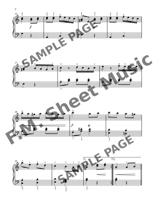 Turkish Rondo (Intermediate Piano) By - F.M. Sheet Music - Pop ...