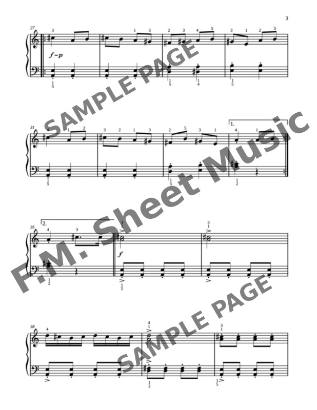 Turkish Rondo (Intermediate Piano) By - F.M. Sheet Music - Pop ...
