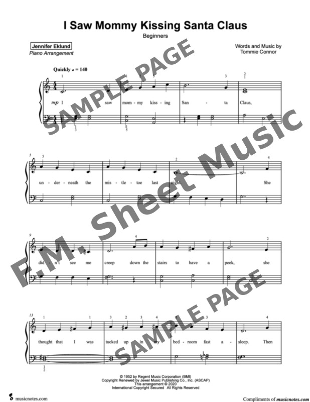 I Saw Mommy Kissing Santa Claus (Late Beginners) By Jackson 5 - F.M ...