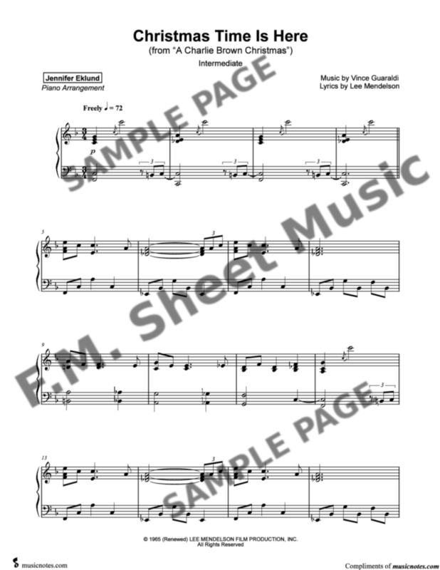 Christmas Time Is Here (Intermediate Lyrical Piano) By Vince Guaraldi ...