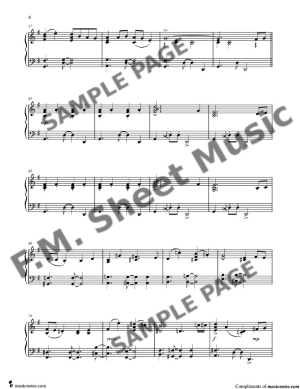 Sleigh Ride (Late Intermediate Piano) By Johnny Mathis - F.M. Sheet ...