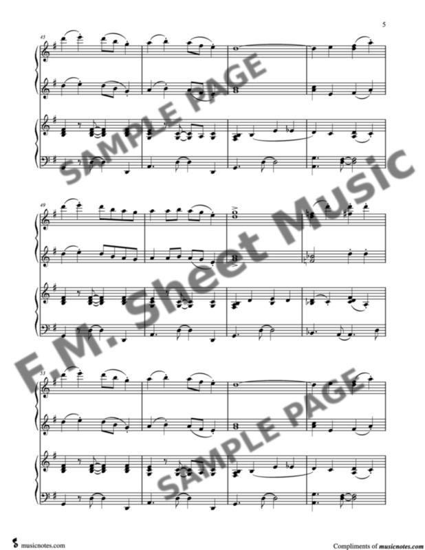 Sleigh Ride (Intermediate Duet) By Johnny Mathis - F.M. Sheet Music ...