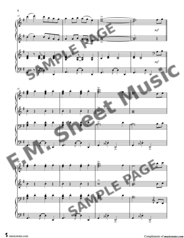 Sleigh Ride (Intermediate Duet) By Johnny Mathis - F.M. Sheet Music ...