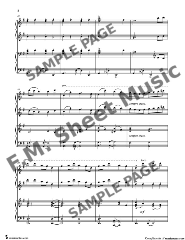 Sleigh Ride (Intermediate Duet) By Johnny Mathis - F.M. Sheet Music ...