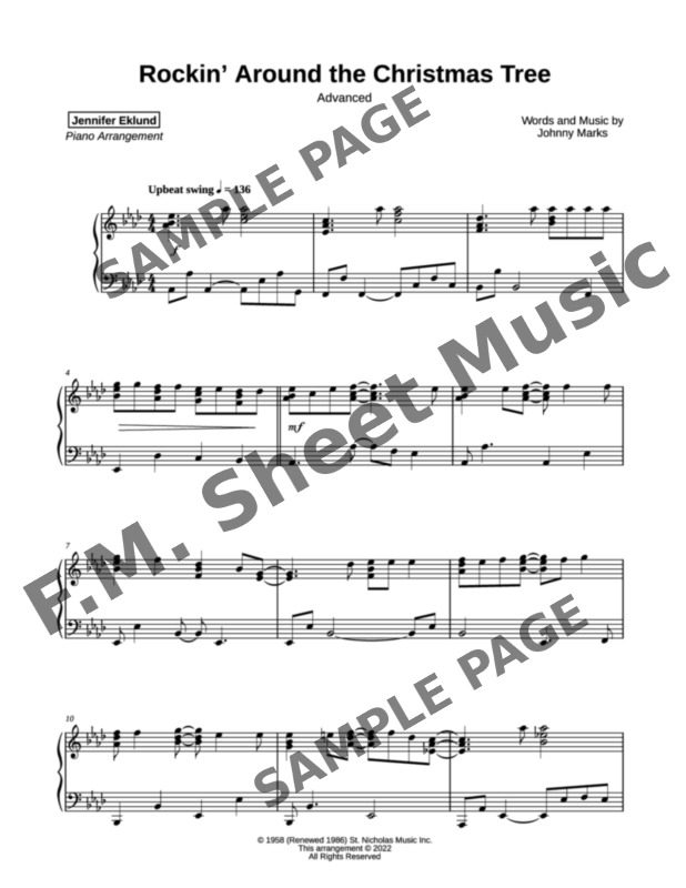 Rockin' Around the Christmas Tree (Advanced Piano) By Brenda Lee - F.M ...