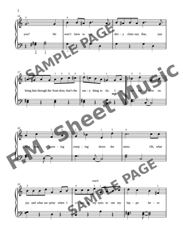 I Want a Hippopotamus for Christmas (Easy Piano) By Gayla Peevey - F.M ...