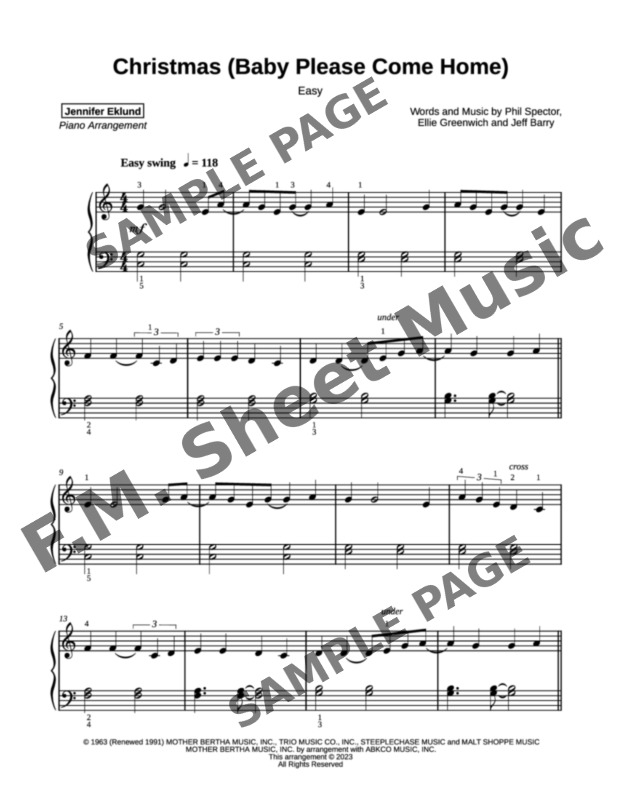 Christmas (Baby Please Come Home) (Easy Piano) By Darlene Love, Mariah ...