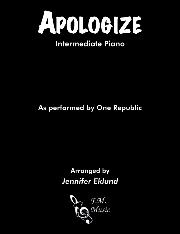 Apologize (Intermediate Piano) By OneRepublic - F.M. Sheet Music - Pop ...
