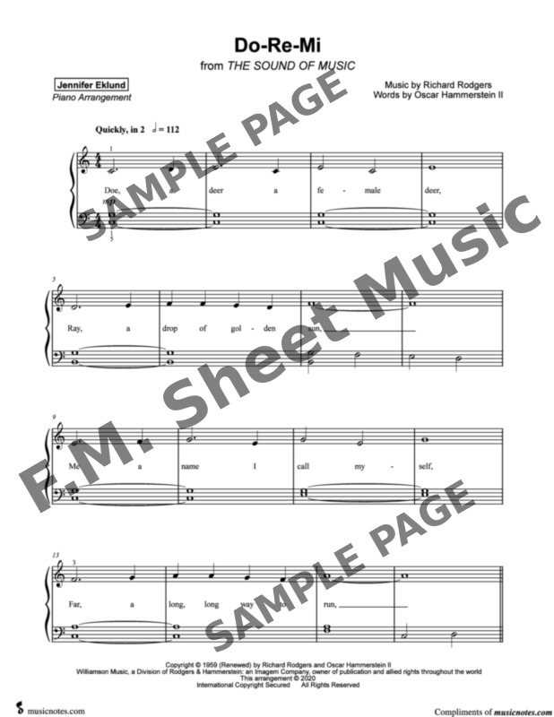 Do-Re-Mi (for Beginners) By Rodgers & Hammerstein - F.M. Sheet Music ...