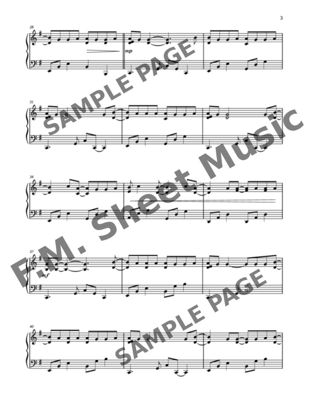 Over My Head (Cable Car) (Intermediate Piano) By The Fray - F.M. Sheet ...