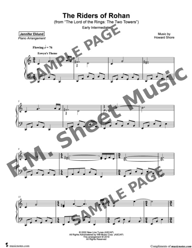 The Riders of Rohan (Lord of the Rings: The Two Towers) By Howard Shore ...