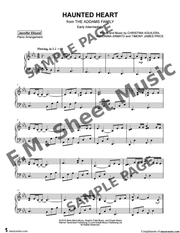 Haunted Heart (from The Addams Family) (Early Intermediate Piano) By ...