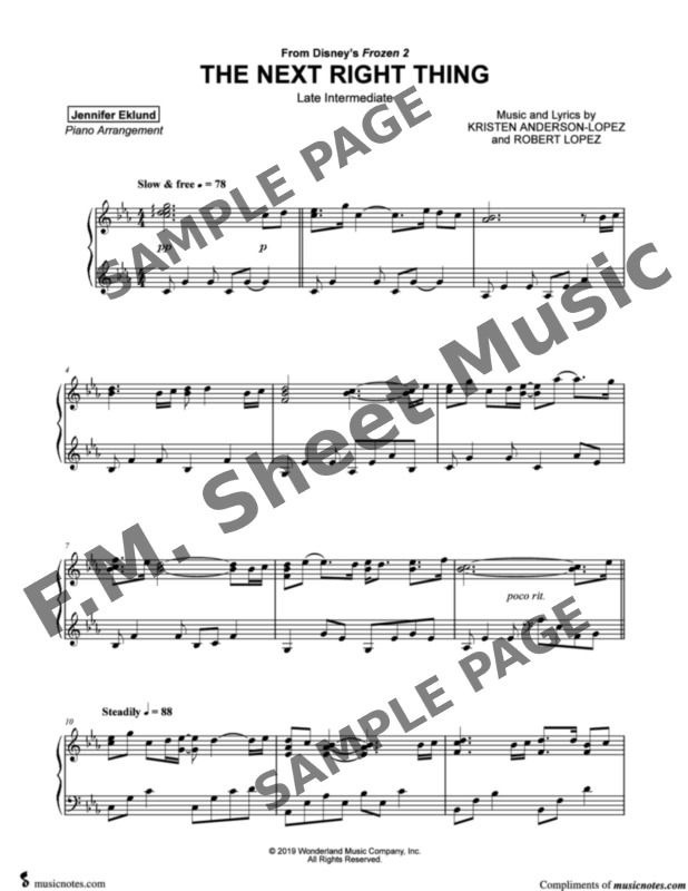 The Next Right Thing (Frozen 2) (Late Intermediate Piano) By Kristen ...