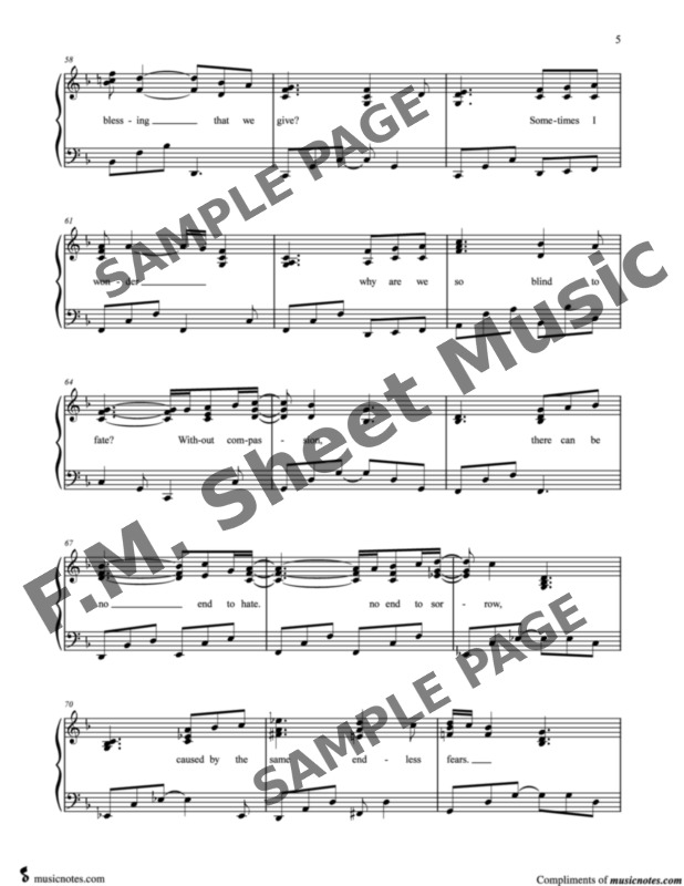 Two Thousand Years (Intermediate Piano) By Billy Joel - F.M. Sheet ...