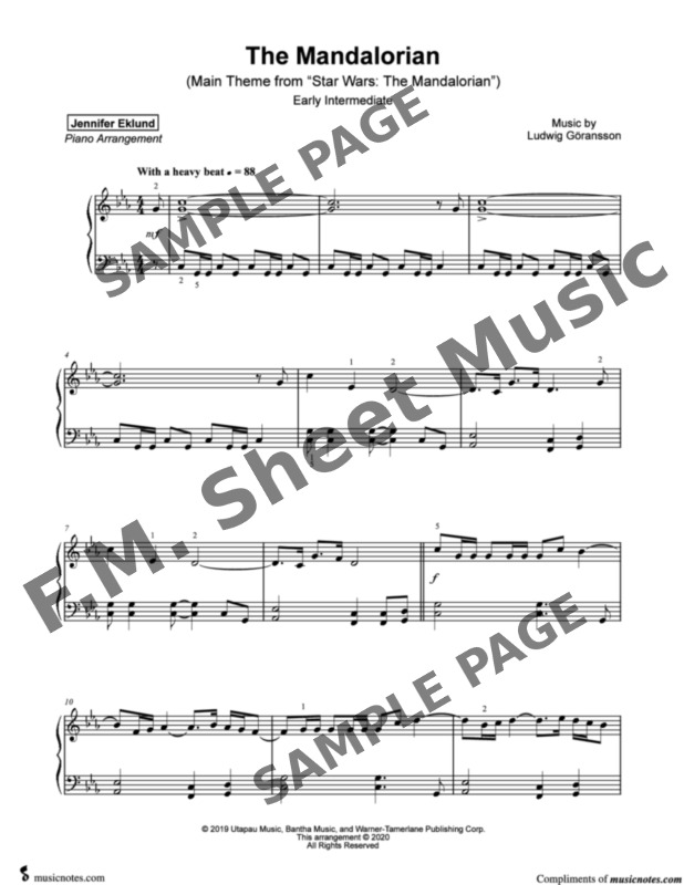 The Mandalorian (Early Intermediate Piano) By Ludwig Goransson - F.M ...