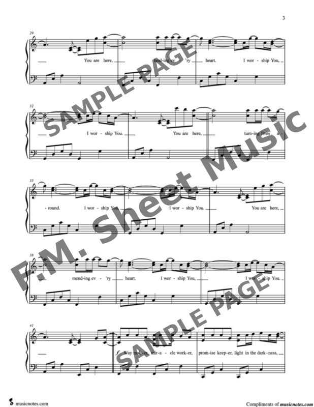 Way Maker (Intermediate Piano) By Sinach, Leeland - F.M. Sheet Music ...