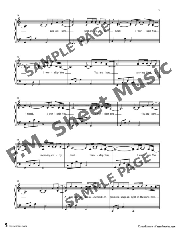Way Maker (Early Intermediate Piano) By Sinach, Leeland - F.M. Sheet ...