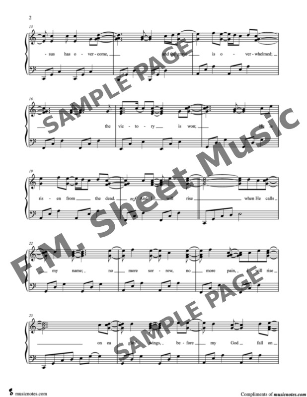 I Will Rise (Intermediate Piano) By Chris Tomlin - F.M. Sheet Music ...