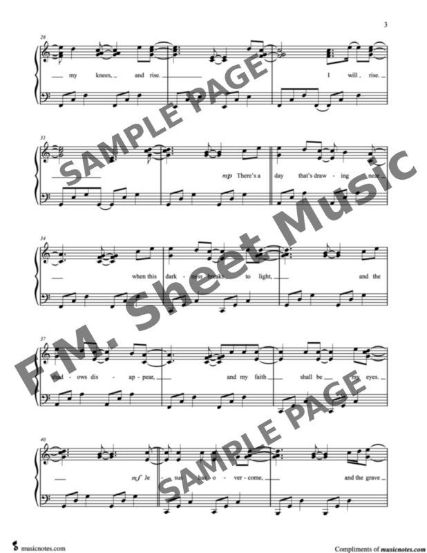 I Will Rise (Intermediate Piano) By Chris Tomlin - F.M. Sheet Music ...