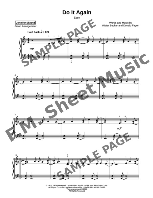 Do It Again (Easy Piano) By Steely Dan - F.M. Sheet Music - Pop ...