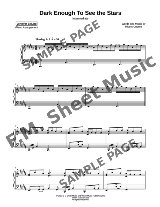 Dark Enough to See the Stars (Intermediate Piano) By Weezer - F.M ...
