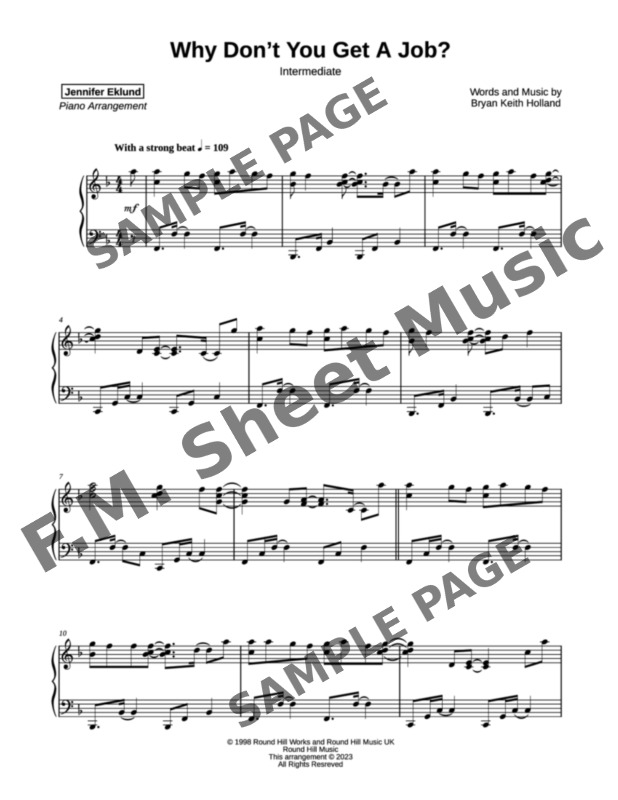 Why Don't You Get a Job? (Intermediate Piano) By The Offspring - F.M ...