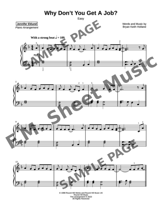 Why Don't You Get a Job? (Easy Piano) By The Offspring - F.M. Sheet ...