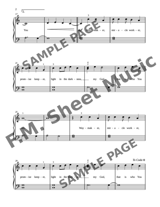 Way Maker (for Beginners) By Sinach, Leeland - F.M. Sheet Music - Pop ...