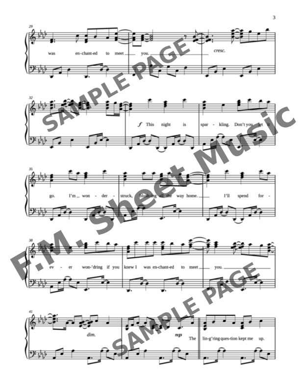 Enchanted (Advanced Piano) By Taylor Swift - F.M. Sheet Music - Pop ...