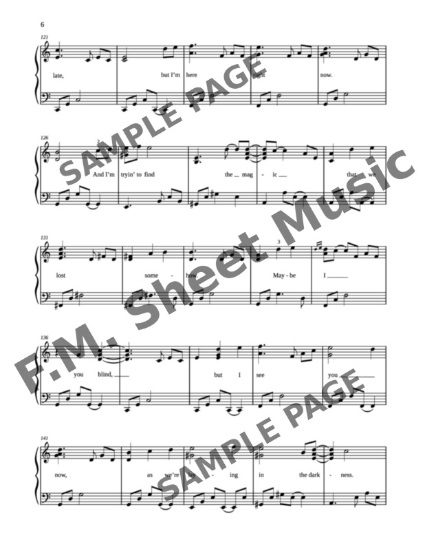 Turn the Lights Back On (Advanced Piano) By Billy Joel - F.M. Sheet ...