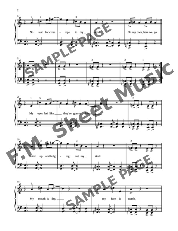 Brain Stew (Easy) By Green Day - F.M. Sheet Music - Pop Arrangements by ...