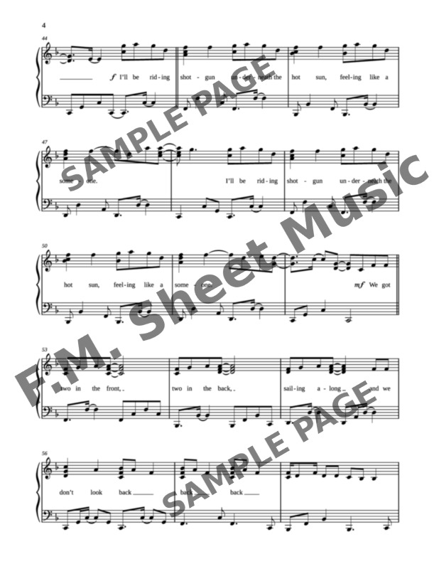 Shotgun (Advanced Piano) By George Ezra - F.M. Sheet Music - Pop ...
