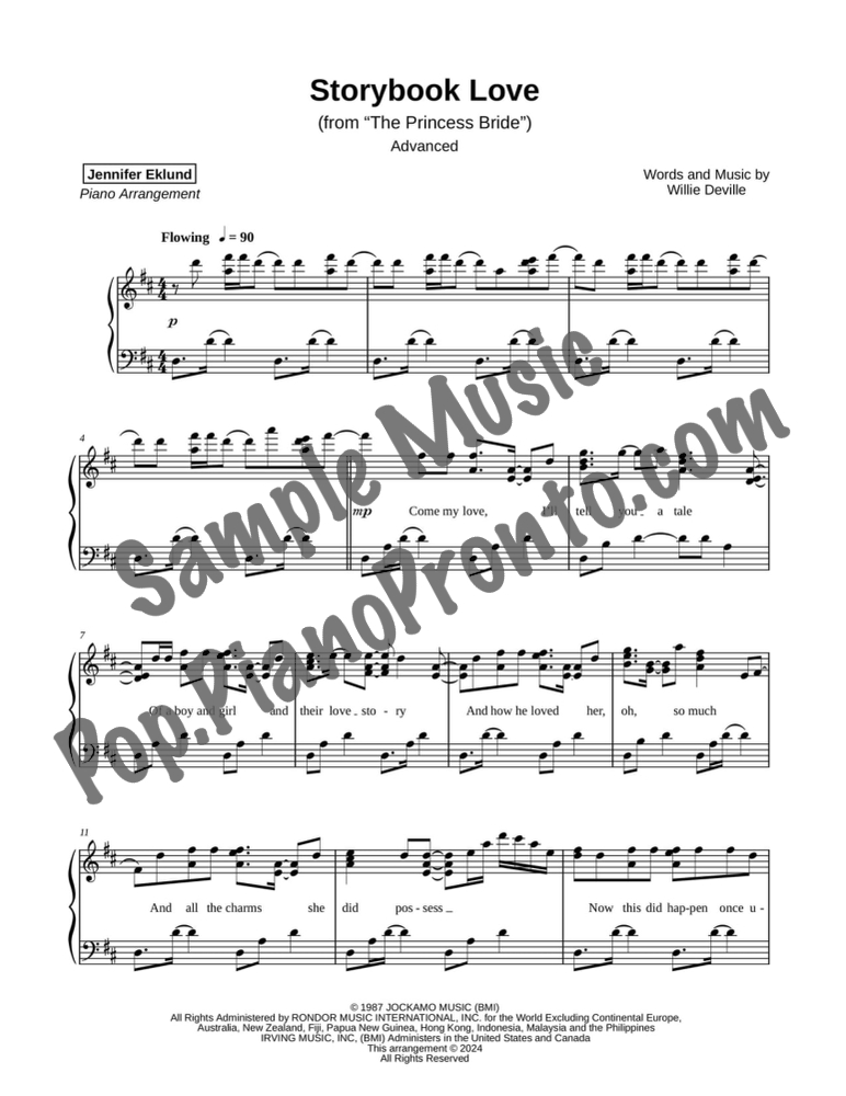 Storybook Love (from "The Princess Bride") (Advanced Piano) By Mark ...