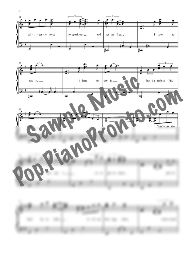 It's Probably Me (Intermediate Piano) By Sting - F.M. Sheet Music - Pop ...