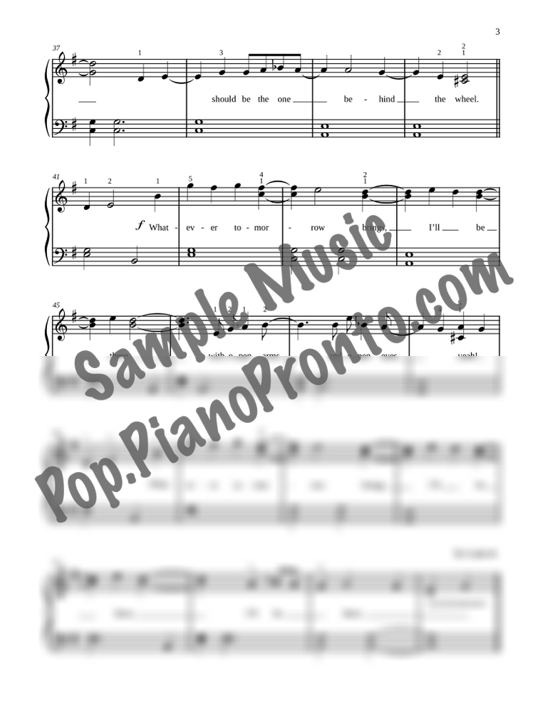 Drive (Easy Piano) By Incubus - F.M. Sheet Music - Pop Arrangements by ...