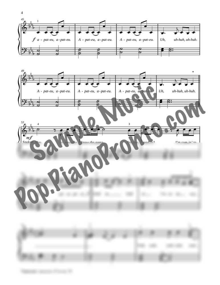 Apt. (Easy Piano: Full Version) By Rosé, Bruno Mars - F.M. Sheet Music ...