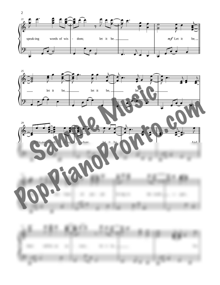 Let It Be (Intermediate: Lyrical Version) By The Beatles - F.M. Sheet ...