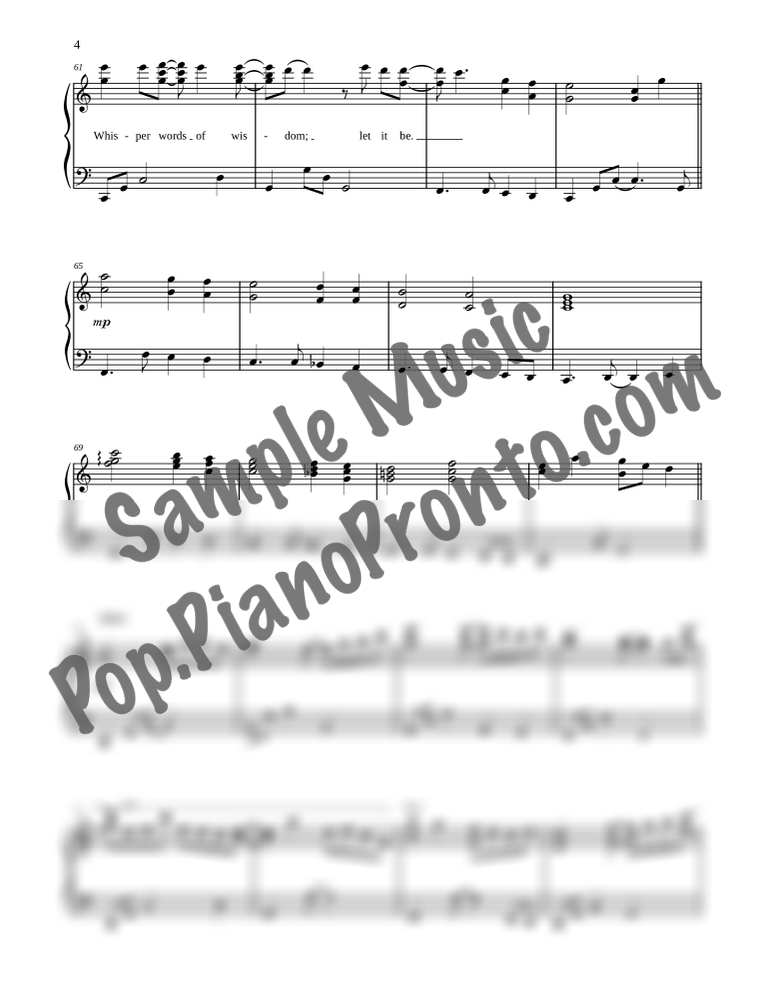 Let It Be (Intermediate: Lyrical Version) By The Beatles - F.M. Sheet ...